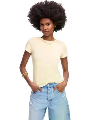 Madewell Essential Slim Tee In Lightweight Cotton Pale Chamois