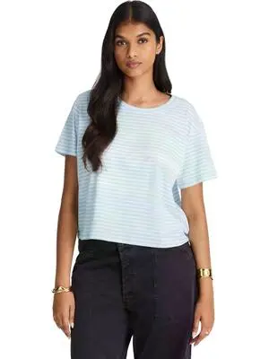 Madewell Boxy Crop Tee In Soft Slub - Iced Blue