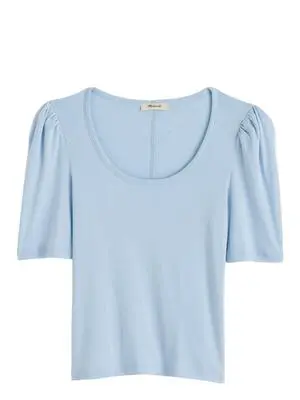 Madewell Puff-sleeve Scoopneck Tee - Light Pool