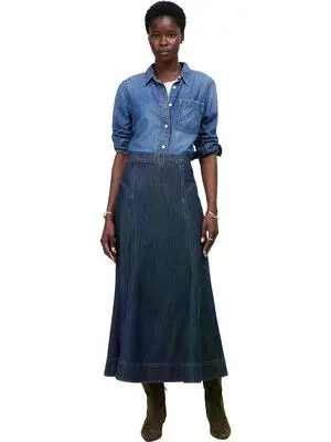 Madewell Denim Midi Circle Skirt - Avonmore Wash