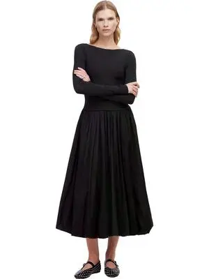 Madewell Bubble-hem Midi Dress - True Black