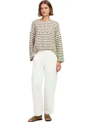 Madewell Pull-on Barrel-leg Linen Pants - Salt