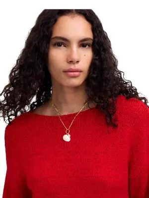 Madewell Boatneck Pullover Sweater Festival Red