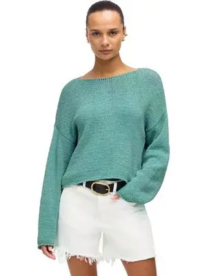 Madewell Boatneck Pullover Sweater Wave Crest