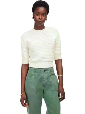 Madewell Textural-stitch Cotton Sweater - Lighthouse