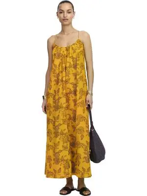 Madewell U-neck Crossback Paisley Maxi Dress - Pollen