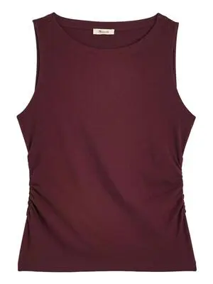 Madewell Cinched Crewneck Tank - Dark Fig