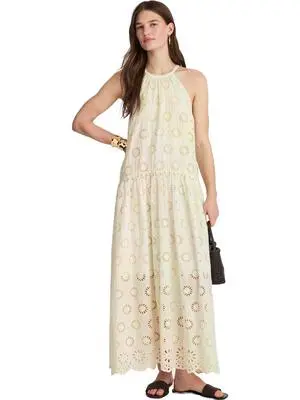 Madewell Embroidered Drop-waist Maxi Dress - Floral Eyelet