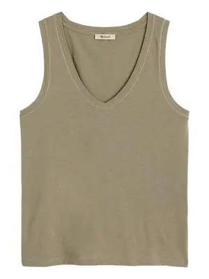 Madewell Slub Relaxed V-neck Tank - Sagebrush