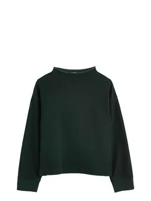 Madewell Long-Sleeve Funnel-Neck Sweatshirt Luxury Forest