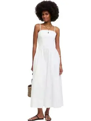 Madewell Poplin Seamed Maxi Dress - White