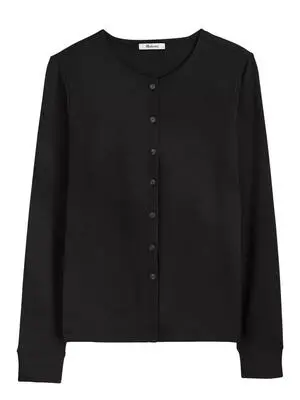 Madewell Ribbed Button-front Cardigan - Jet Black