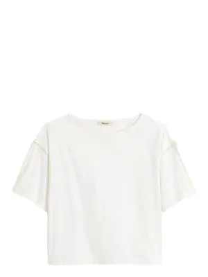Madewell Embroidered Boxy Knit Tee - White
