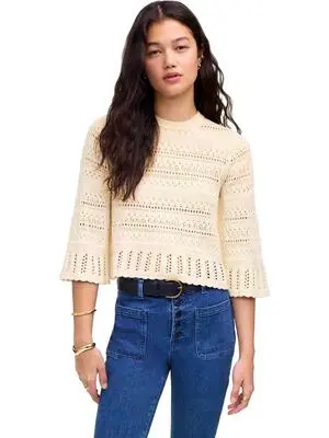 Madewell Scalloped-Trim Sweater Tee Sand