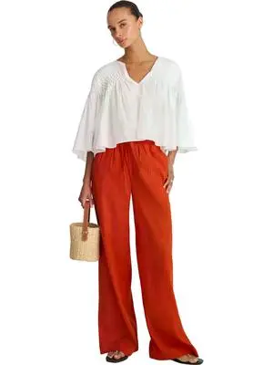 Madewell Raw-Edge Drawstring Pant Rustic Flame