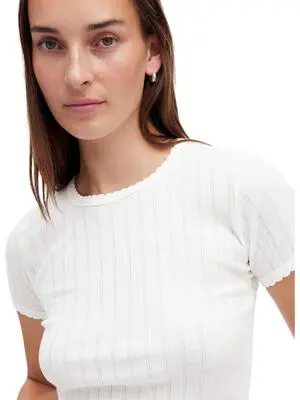 Madewell LESET Pointelle Slim-Fit Tee White