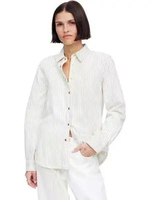 Madewell Denim Classic Button-up Shirt In Pinstripe - Grey Railroad Stripe