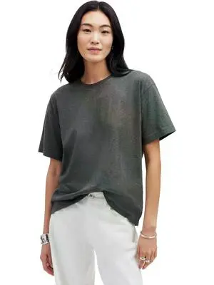 Madewell Heathered Cotton Relaxed Oversized Tee - Hthr Basalt Grey