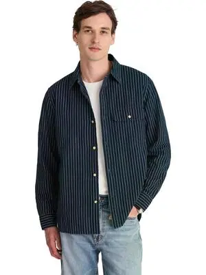 MADEWELL Indigo-Dyed Stripe Work Shirt