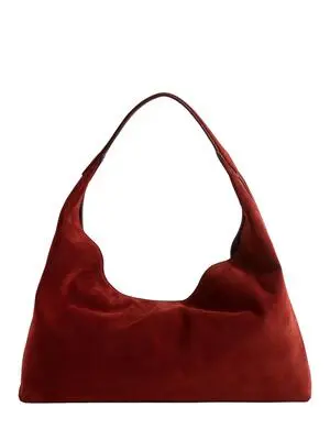 Madewell The Mylie Shoulder Bag In Italian Suede Aged Wine