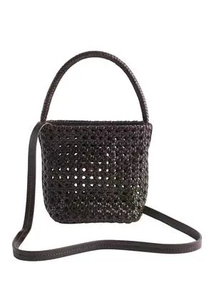 Madewell Madewell Handwoven Cane Mini Bag Dark Carob