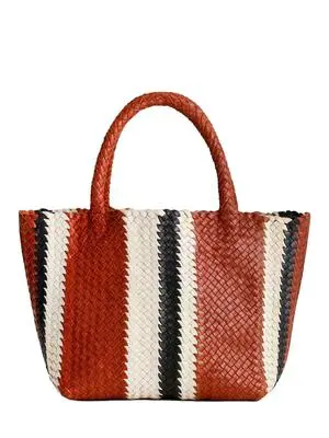 Madewell Mini Handwoven Leather Tote - Dusty Redwood Multi