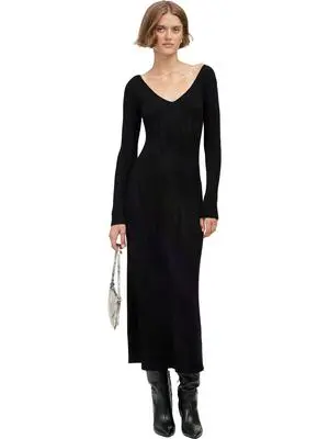Madewell The Signature Knit V-neck Midi Dress - Abyss