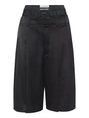 MARINE SERRE Boxer-waist Tailored Shorts - Black