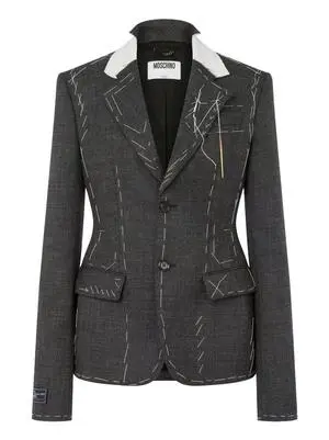 Moschino Tailored Wool Blazer - Grey