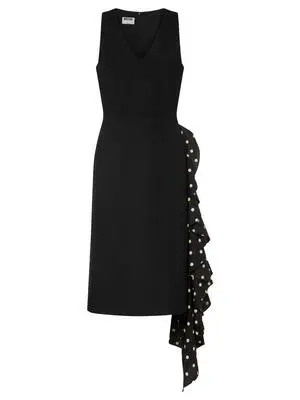 Moschino Polka-dot Ruffled Mini Dress - Black