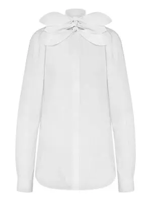 Moschino Bow-detail Cotton Shirt - White