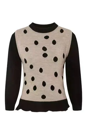 Moschino Polka-dot Ruffled Sweater - Black