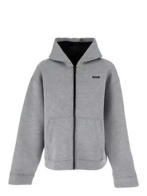 MSGM Hooded Zip-up Jacket - Grey