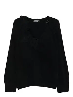 Ermanno Scervino Lace-insert Knit Sweater - Black