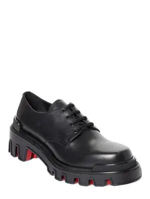CHRISTIAN LOUBOUTIN Trott Dune Uomo Lugged Leather Derby - Black