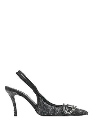 DIESEL Slingback Pumps With Crystals - Grey