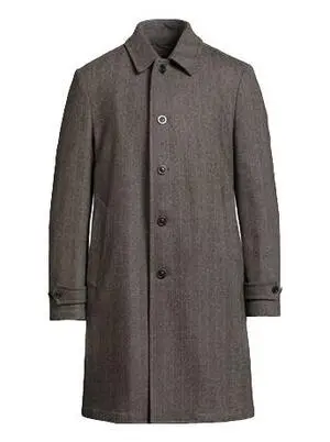 Boglioli Single-breasted Herringbone Flannel Coat - Beige
