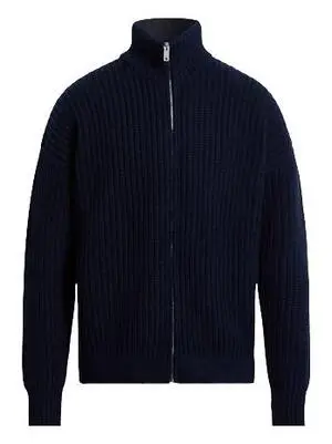 Emporio Armani Ribbed-knit Cardigan - Blue
