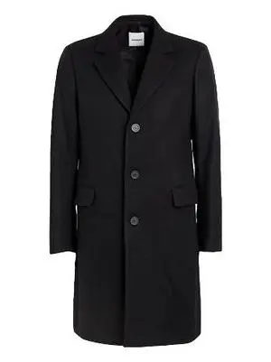 Sandro Single-breasted Coat In Wool, Polyamide, And Cashmere - Black
