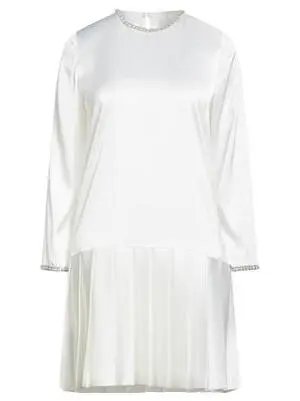 Sandro Mini Pleated Satin Dress - White