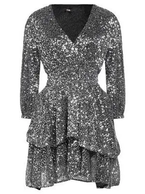 Maje Mini Dress Recycled Polyester Metallic Fiber - Silver