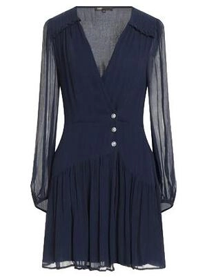 Maje Georgette Mini Wrap Dress - Blue
