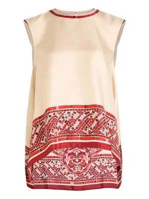 La DoubleJ San Carlo Printed Silk-twill Top - Multicoloured