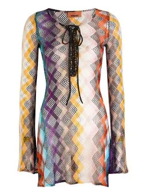 Missoni Zigzag Metallic Open-knit Mini Dress - Multicoloured