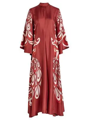 La DoubleJ Magnifico Printed Silk-twill Dress - Multicoloured