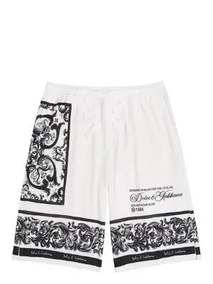 Dolce & Gabbana Printed Piqué Cotton Shorts - Multicoloured 1