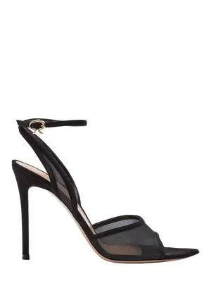 GIANVITO ROSSI Dorotea 120 Mesh Sandals - Black