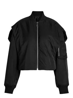 Jean Paul Gaultier Padded Hooded Shell Bomber Jacket - Black
