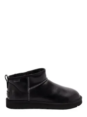 UGG Classic Ultra Mini Lthr Regen Shoes Blk Black