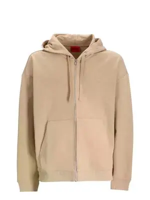Hugo Hooded Zip-up Sweatshirt - Neutrals